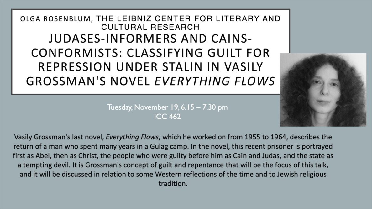 Guest Lecture - Olga Rosenblum on Repression under Stalin in Vasily ...
